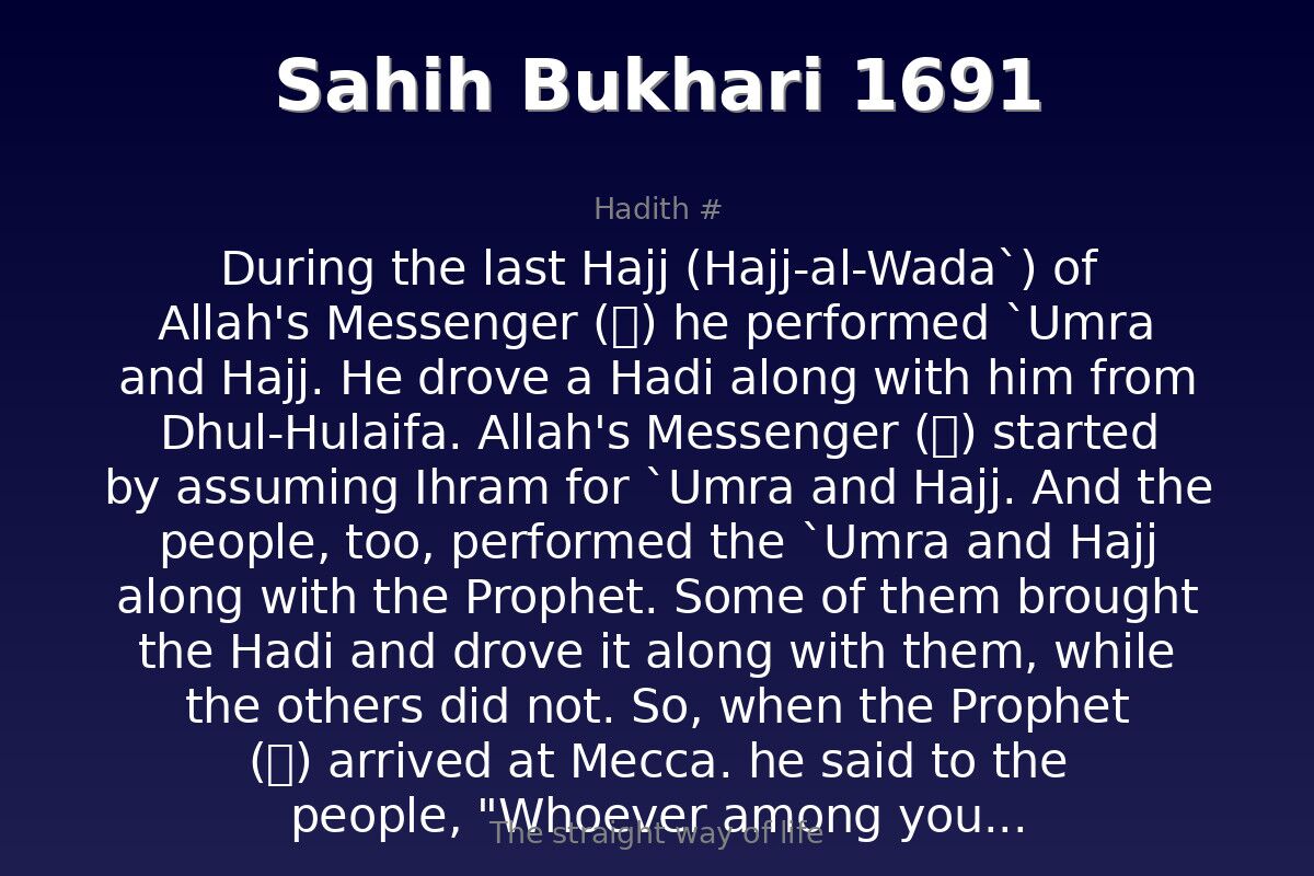Sahih Bukhari 1691 - Authentic Hadith Collection