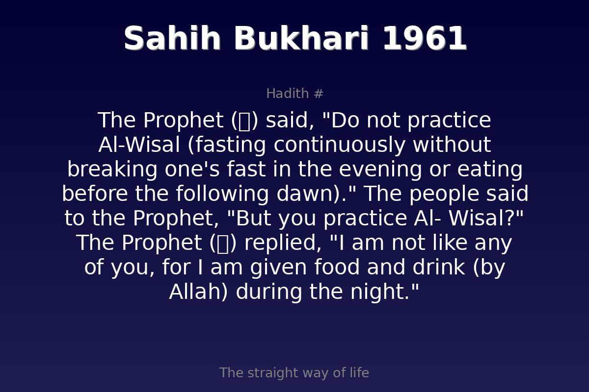 Sahih Bukhari 1961 - Authentic Hadith Collection